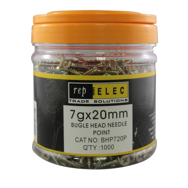 SCREW BUGLE HD N/P 7G x 20mm [1000] | Fasteners & Fixings