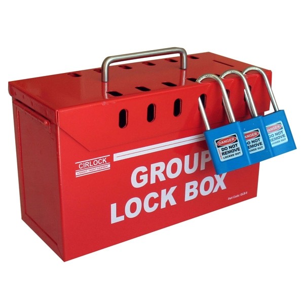 GROUP LOCK BOX, RED METAL 13 LOCK POSITIONS | Cable Accessories