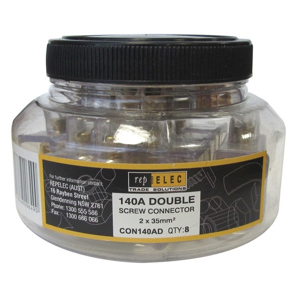 Screw Connectors - 140A Clear Double 2 x 35mm² (Jar of 8) | Screw ...