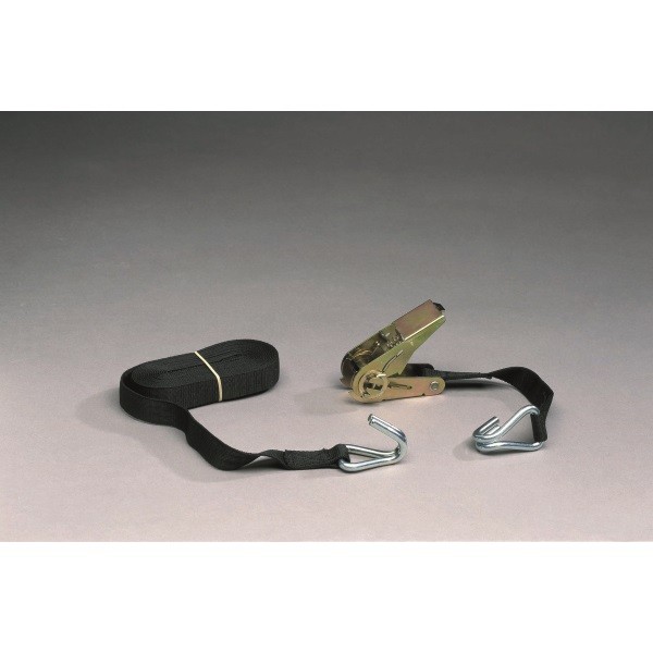 STRAP 500kg BLACK 5m x 25mm 2 PIECE,HOOKS | Tools