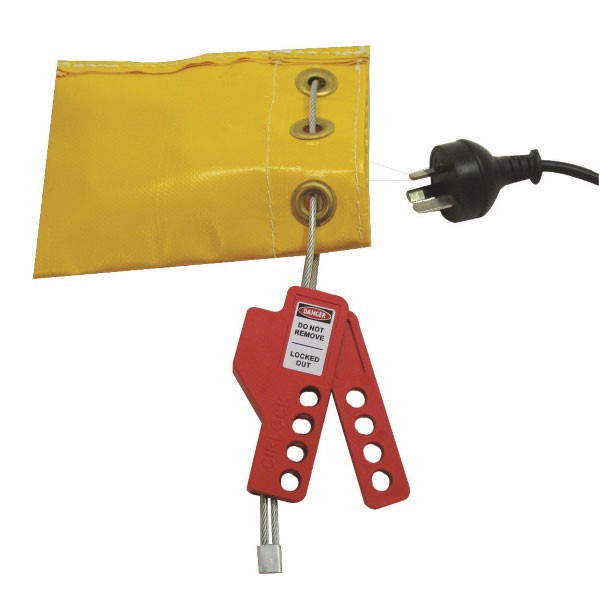 PLUG & HOSE LOCKOUT BAG, VINYL 130 x 150mm, HANG PACK