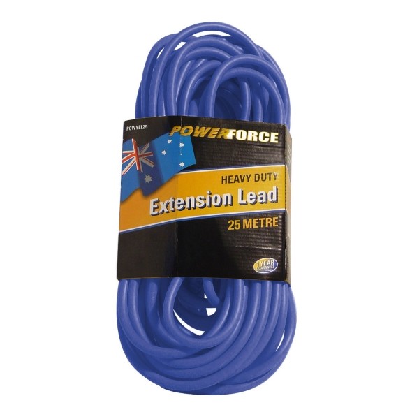 EXTENSION LEAD, 25m 15A EXTRA HEAVY DUTY, BLUE | Electrical