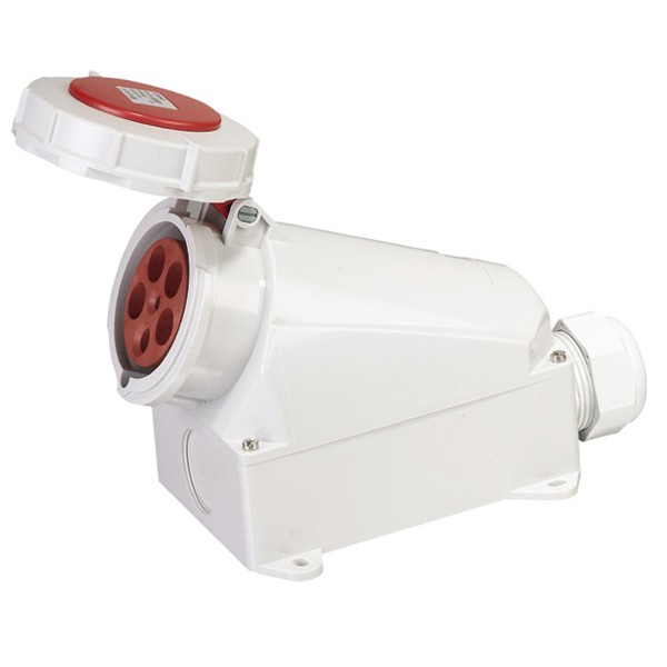 SOCKET, FIXED, SURFACE MOUNT 5P, 400V, 63A, IP67, 6H,IEC309 ...