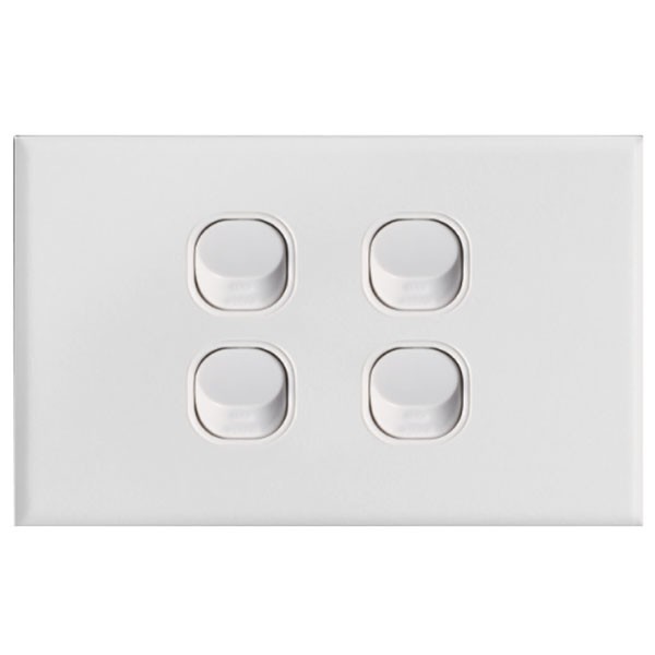 SWITCH, SLIM,HORIZONTAL,4 GANG 16A, TWO WAY