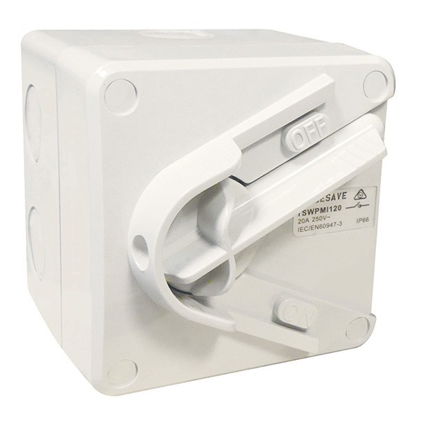MINI ISOLATOR 1 POLE 240V 20A IP66 WEATHERPROOF | Weatherproof Switchgear
