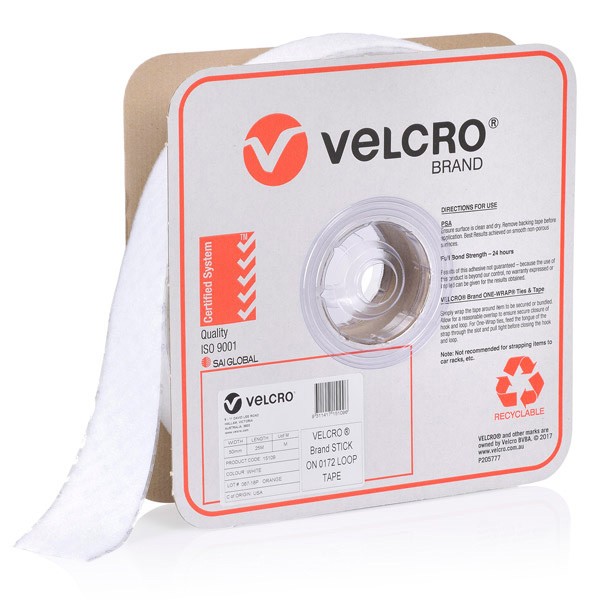 VELCRO LOOP, PS 0172 WHITE 50mm x 25m ROLL | Data & Communications